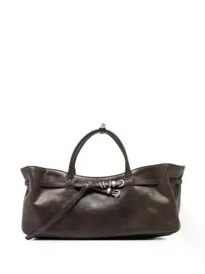 MARGESHERWOOD Grandma Buckled Leather Tote Bag - Brown