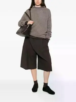 LISA YANG Ribbed-knit High-neck Jumper - Brown