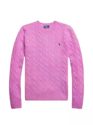 Polo Ralph Lauren Polo Ralph Lauren Thistle Pink Cable Knit Embroidered Logo Sweater Pink