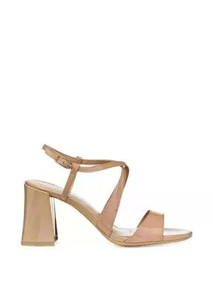 Geox New Eraklia T01 Patent-finish Crossover-strap Heeled Sandals - Neutrals
