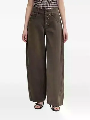 Miss Sixty Button-fly Mid-rise Wide-leg Jeans - Brown