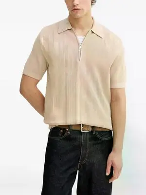 Marc O'polo Ribbed-knit Zip-up Polo Shirt