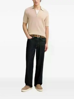 Marc O'polo Ribbed-knit Zip-up Polo Shirt