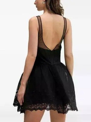 Bardot Hilda Lace-trim Mesh-panel Mini Dress
