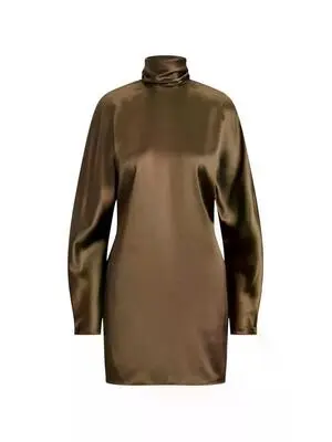 Ralph Lauren Candi Scarf-neck Mini Dress - Brown