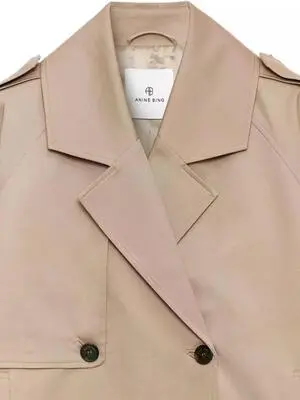 ANINE BING Rickie Cropped Trench Beige
