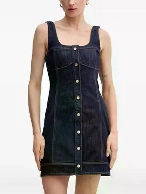 GAUDI Button-down Sleeveless Denim Mini Dress - Blue