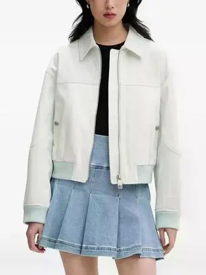 Miss Sixty Zip-up Panelled Cropped Jacket - Blue