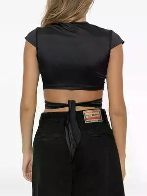 DIESEL® T-reno Wrap-style Cropped Top