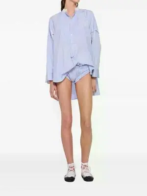 LA FETICHE Striped Embroidered Blouse