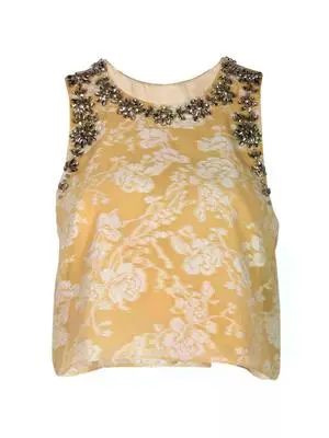 Cinq À Sept Crystal-embellished Blouse - Yellow