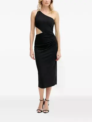 GAUDI One-shoulder Cut-out Midi Dress - Black