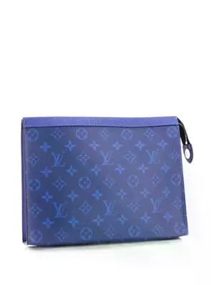 LOUIS VUITTON Pochette Voyage Monogram Taigarama Mm Clutch Bag