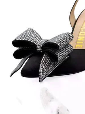 KAT MACONIE Crystal-embellished Bow Slingback Pumps