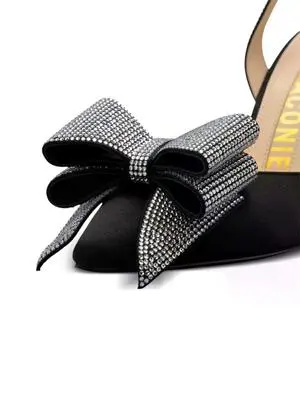 KAT MACONIE Crystal-embellished Bow Slingback Pumps