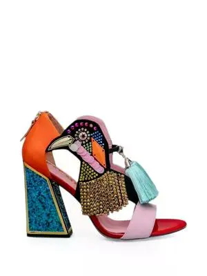 KAT MACONIE Embellished Tassel Sandals - Orange