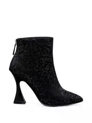 KAT MACONIE Crystal-embellished Pointed-toe Ankle Boots - Black