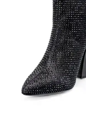 KAT MACONIE Crystal-embellished Pointed-toe Ankle Boots