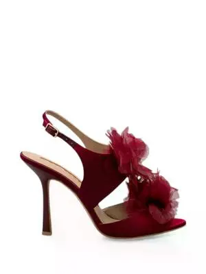 KAT MACONIE Sher Floral-embellishment Sandals - Red