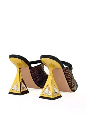 KAT MACONIE Crystal-embellished Pointed-toe Mules - Black