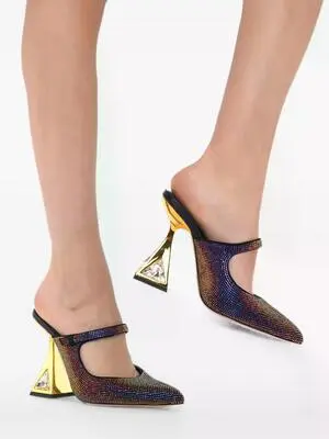 KAT MACONIE Crystal-embellished Pointed-toe Mules