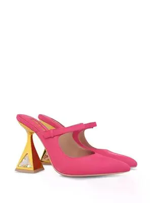 KAT MACONIE Crystal-embellished Pointed-toe Mules