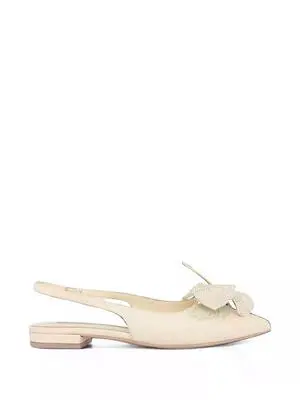 KAT MACONIE Floral-applique Slingback Ballet Flats