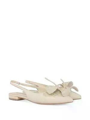 KAT MACONIE Floral-applique Slingback Ballet Flats