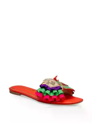 KAT MACONIE Ruffled Sandals - Red