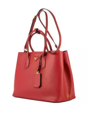 Prada Leather Tote Bag - Red