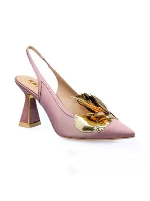 KAT MACONIE Floral-applique Slingback Pumps