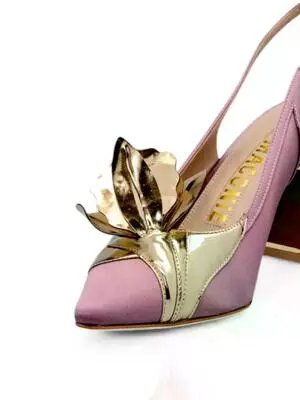 KAT MACONIE Floral-applique Slingback Pumps