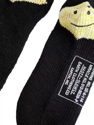 Kapital Rainbowy Happy Heel Socks - Black
