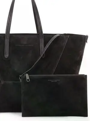 Brunello Cucinelli Suede Panelled Tote Bag
