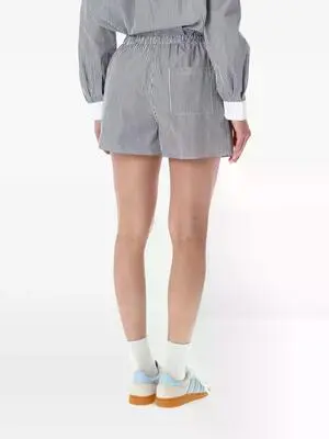 SPORTY & RICH Vertical-stripe Elasticated-waist Shorts - Blue