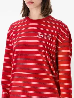 SPORTY & RICH Striped Logo-embroidered Jersey
