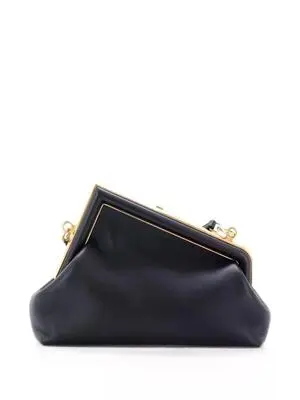 Fendi First Bag Leather Small Clutch Bag - Black