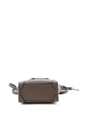 Celine Luggage Nano Crossbody Bag In Grainy Leather - Grey