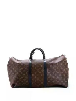LOUIS VUITTON Keepall Bandouliere 55 Travel Bag - Black