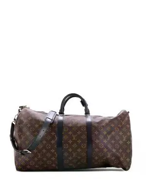 LOUIS VUITTON Louis Vuitton Keepall Bandouliere 55 Travel Bag Black