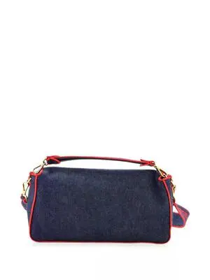 Fendi Baguette Nm Bag Denim Large Crossbody Bag