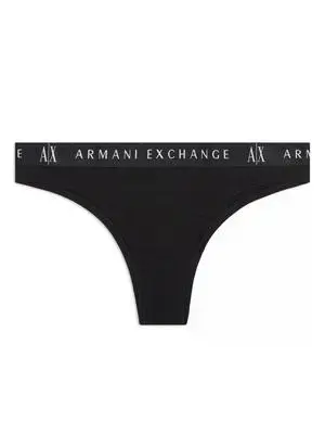 Armani Exchange Logo-waistband Briefs - Black