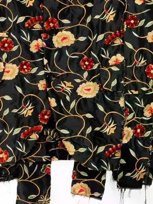 Comme Des Garçons Floral-embroidered Frayed Jacket