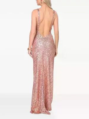 ROSERRY Margot Sequin-embellished Cowl-neck Maxi Dress