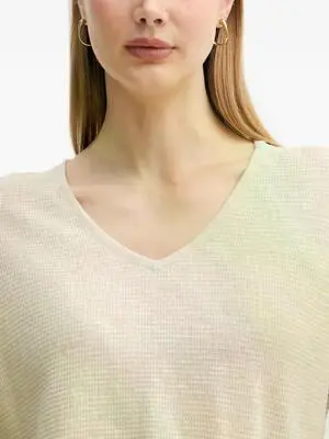 BENETTON Waffle-knit V-neck Top