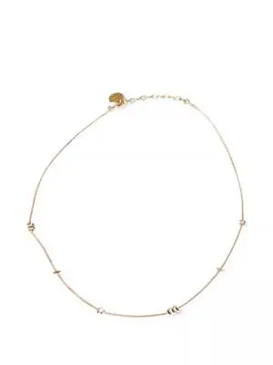Miu Miu Metal Necklace With Logo Detail - Gold
