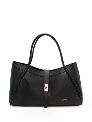 ADRIANNA FERETTI Pebbled-leather Tote Bag - Black