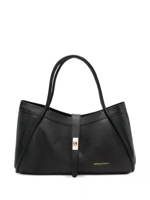 ADRIANNA FERETTI Pebbled Leather Tote Bag