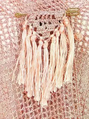 CHIARA IS Fringed Open-knit Scarf