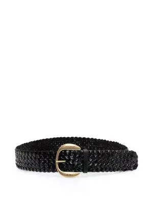 Max Mara Woven Leather Belt - Black
